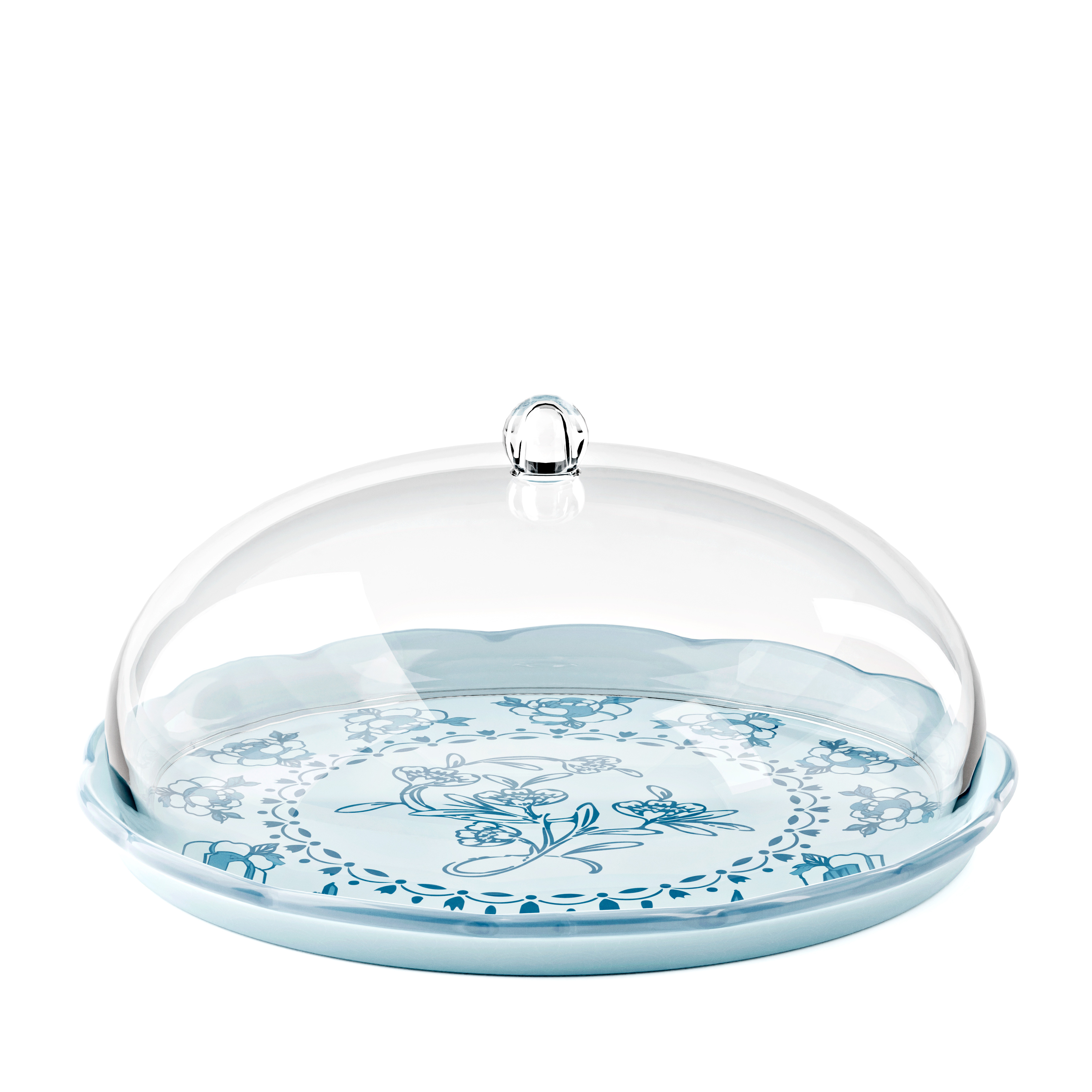 Guzzini JOSEPHINE Set tortiera con piatto in melamina celeste polvere ...